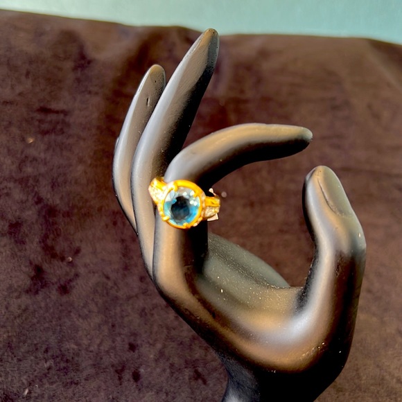 cracco joias | Jewelry | 8kt Gold Overlay Nwt Ring With Blue Stone And ...